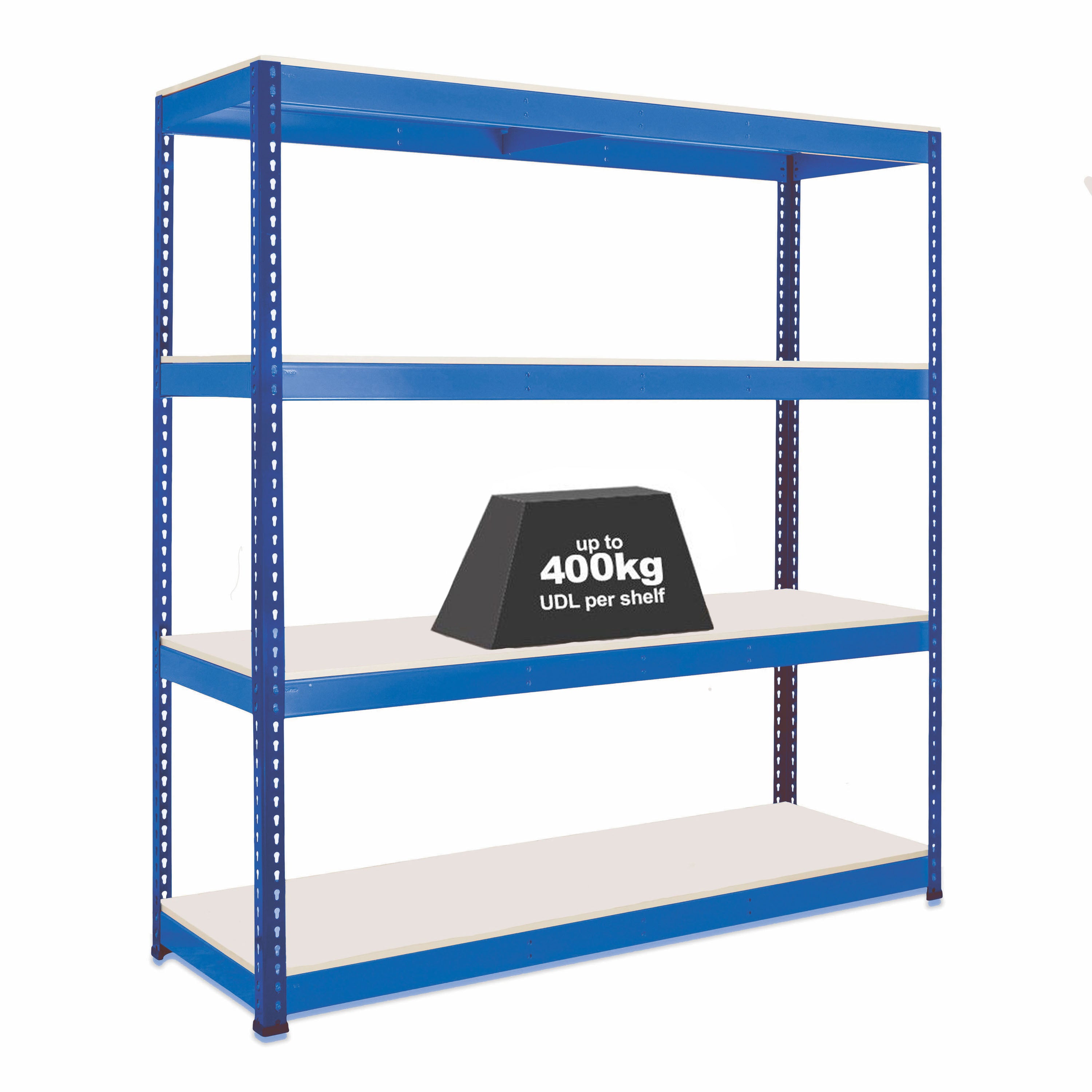 1x Storalex SX400 Melamine Shelving 1677mm High 400kg Blue - Tufferman