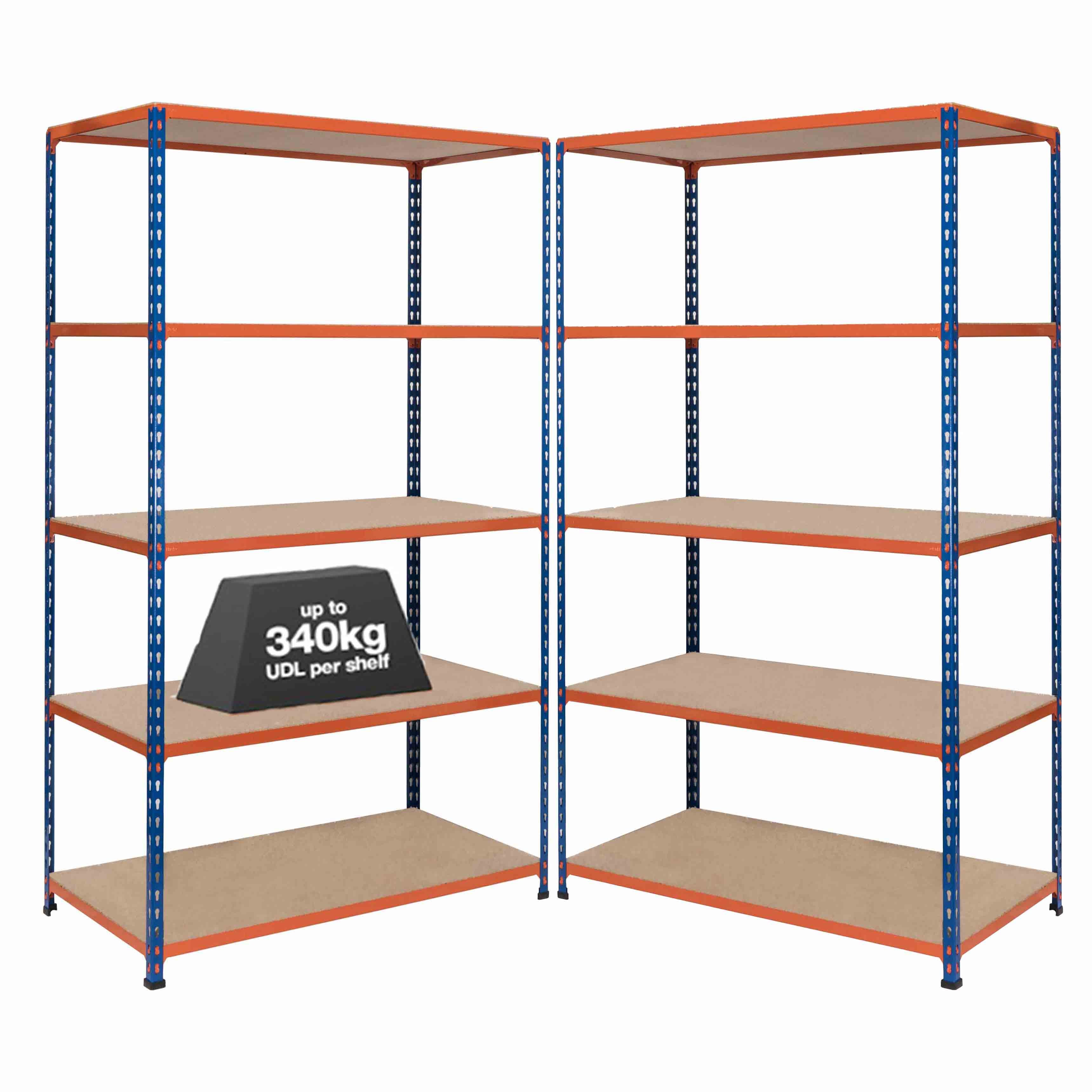 2x Storalex SX340 Industrial Shelving 3050mm High 340kg - Tufferman
