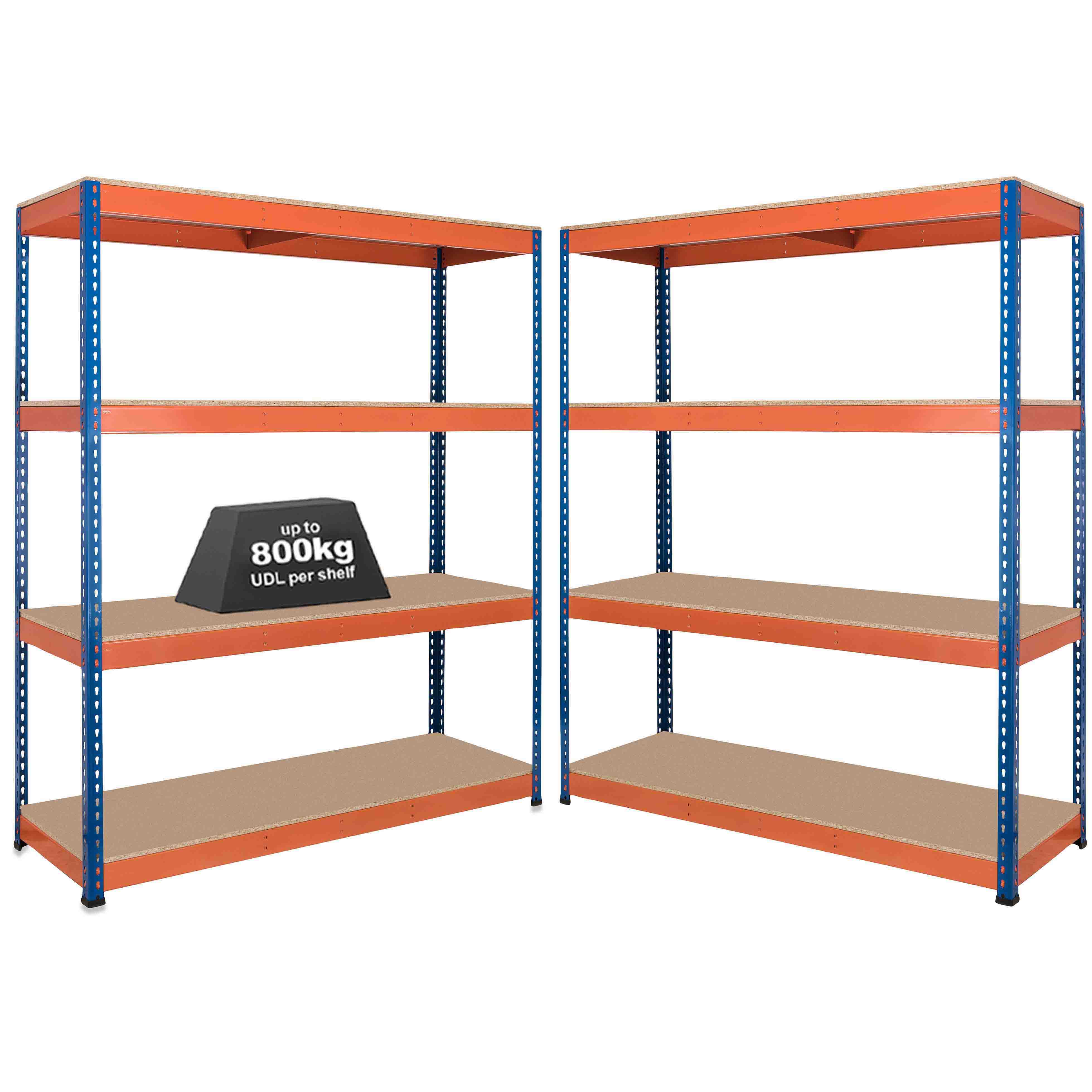 2x Storalex SX800 Industrial Shelving 3050mm High 800kg - Tufferman