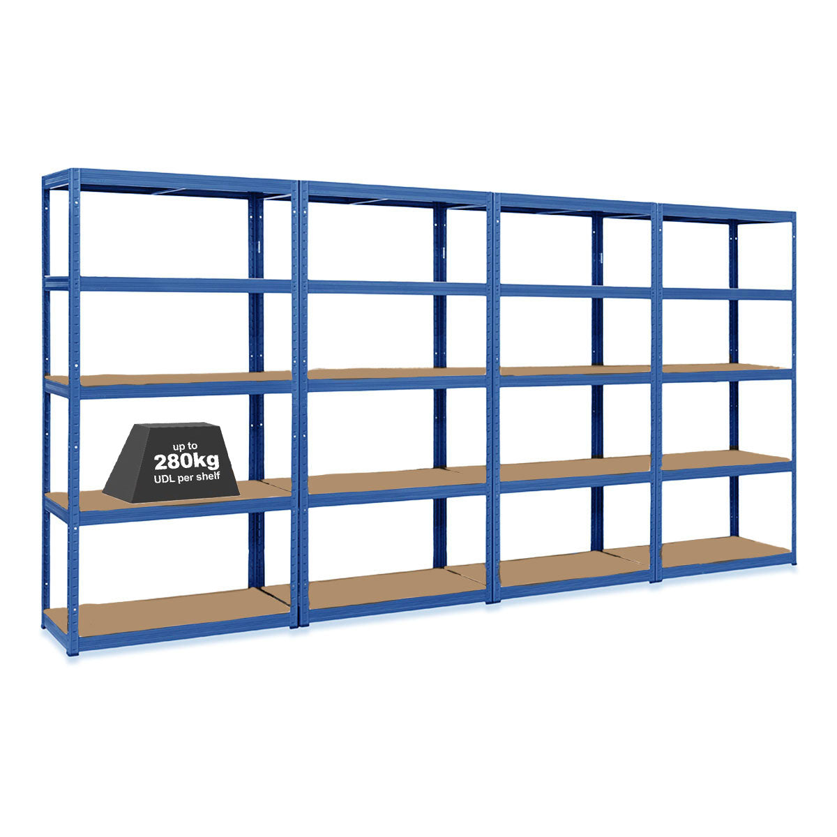 4x Storalex VRS Garage Shelving Units 1800mm High 200/280kg Blue ...