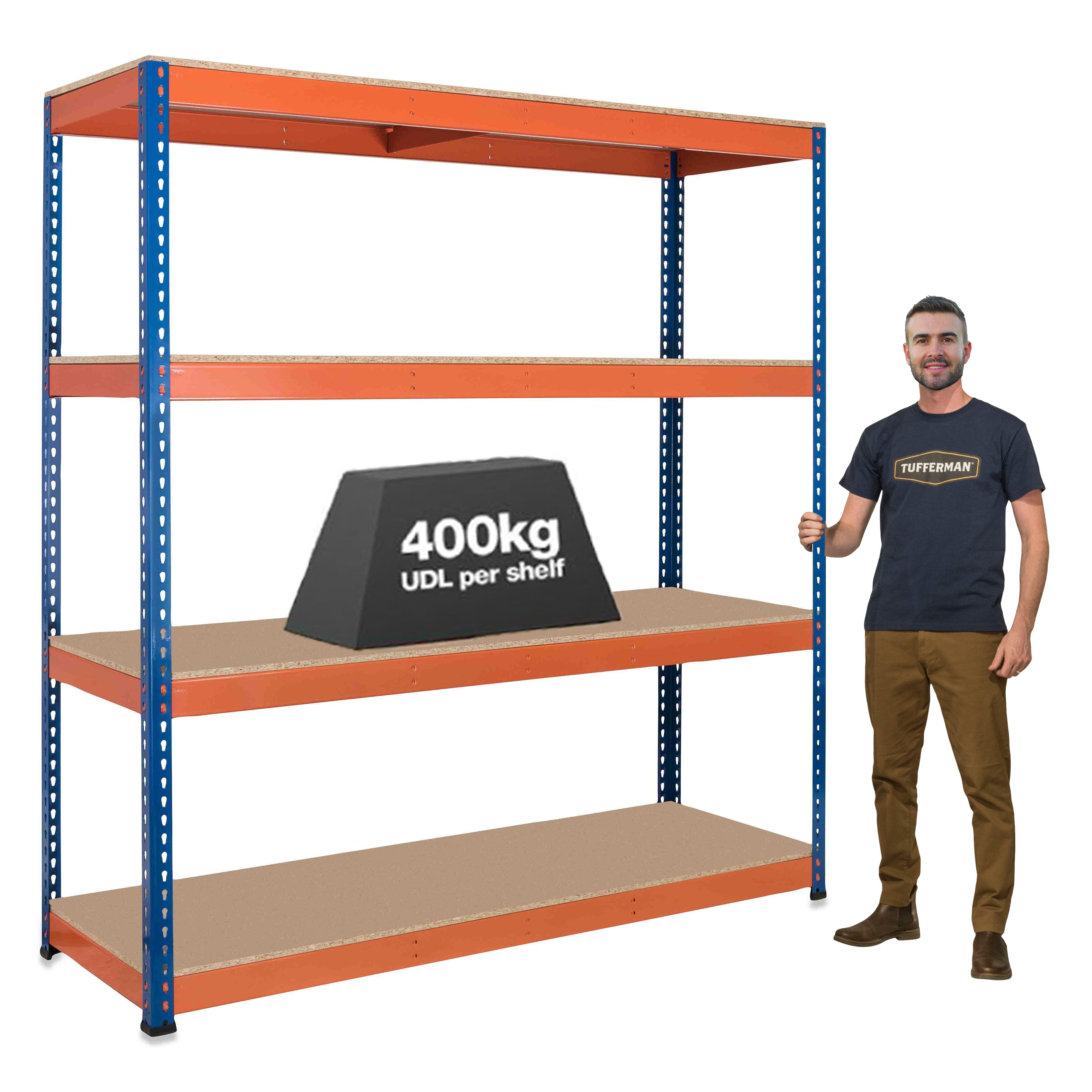 1x Storalex SX400 Industrial Shelving 2440mm High 400kg - Tufferman