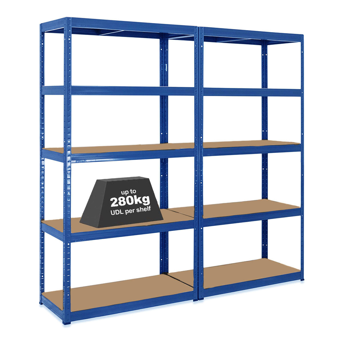 2x Storalex VRS Industrial Shelving Units 1800mm High 200/280kg Blue ...