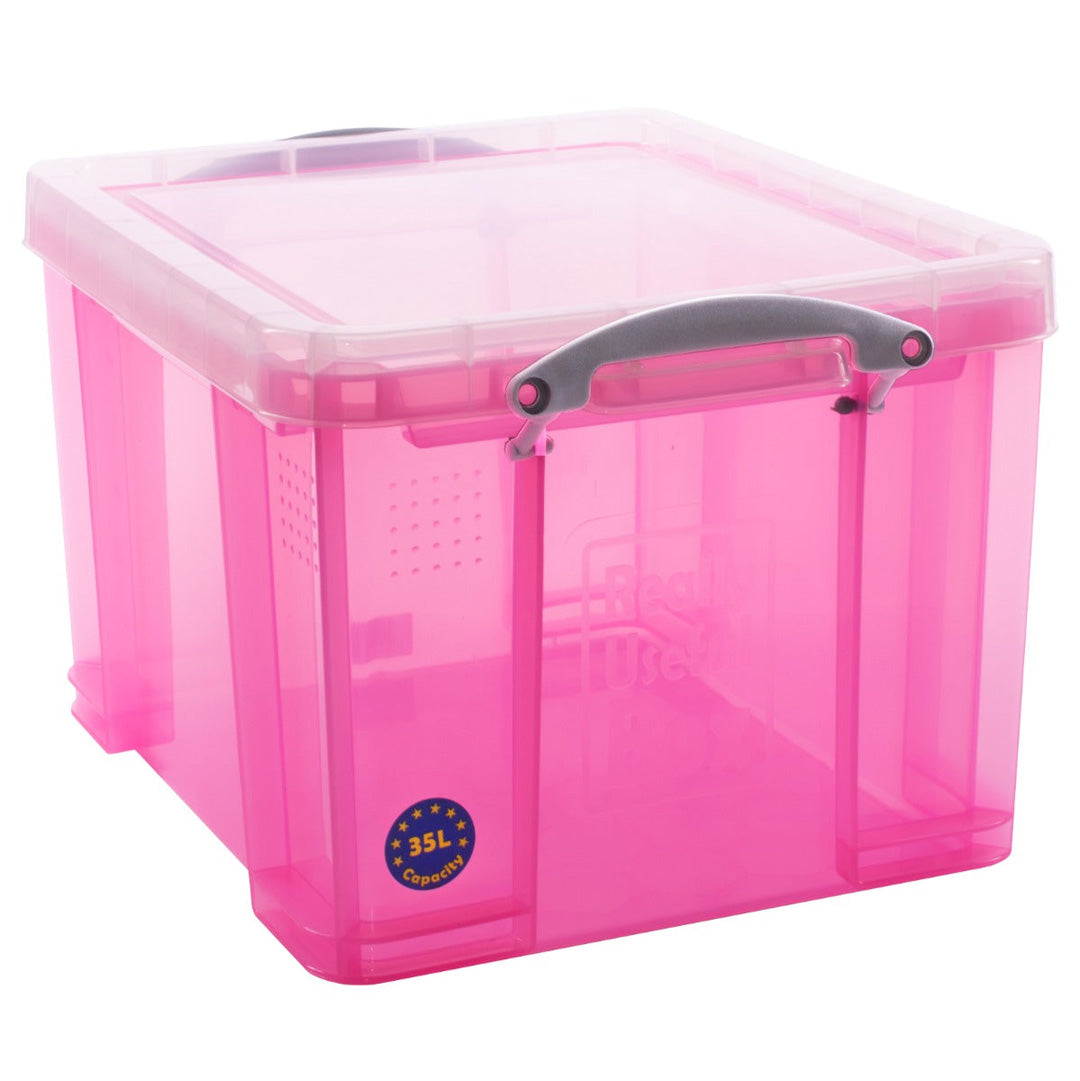35L Really Useful Boxes - Transparent Pink - Tufferman