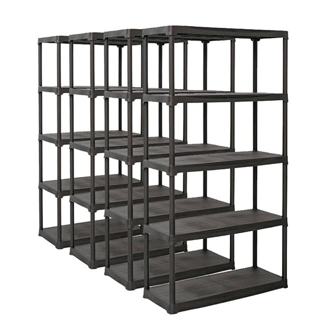 4x Storalex PTR Shed Shelving Units 1760mm High 20kg Black - Tufferman