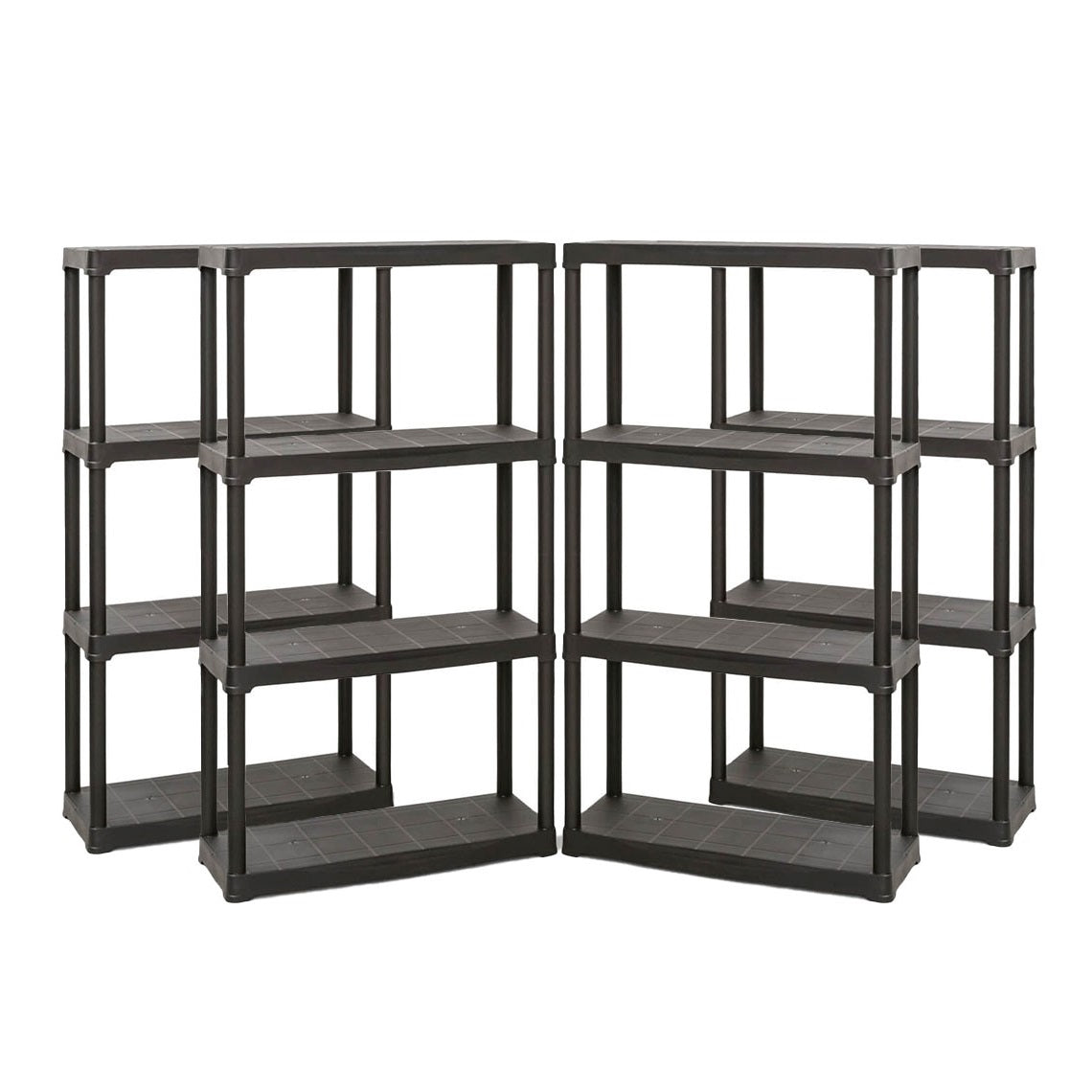 4x Storalex PTR Shed Shelving Units 1330mm High 20kg Black - Tufferman