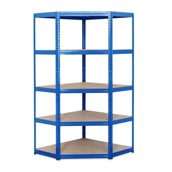 3x Storalex VRS Corner Garage Shelving 1800mm High 200/280kg Blue ...