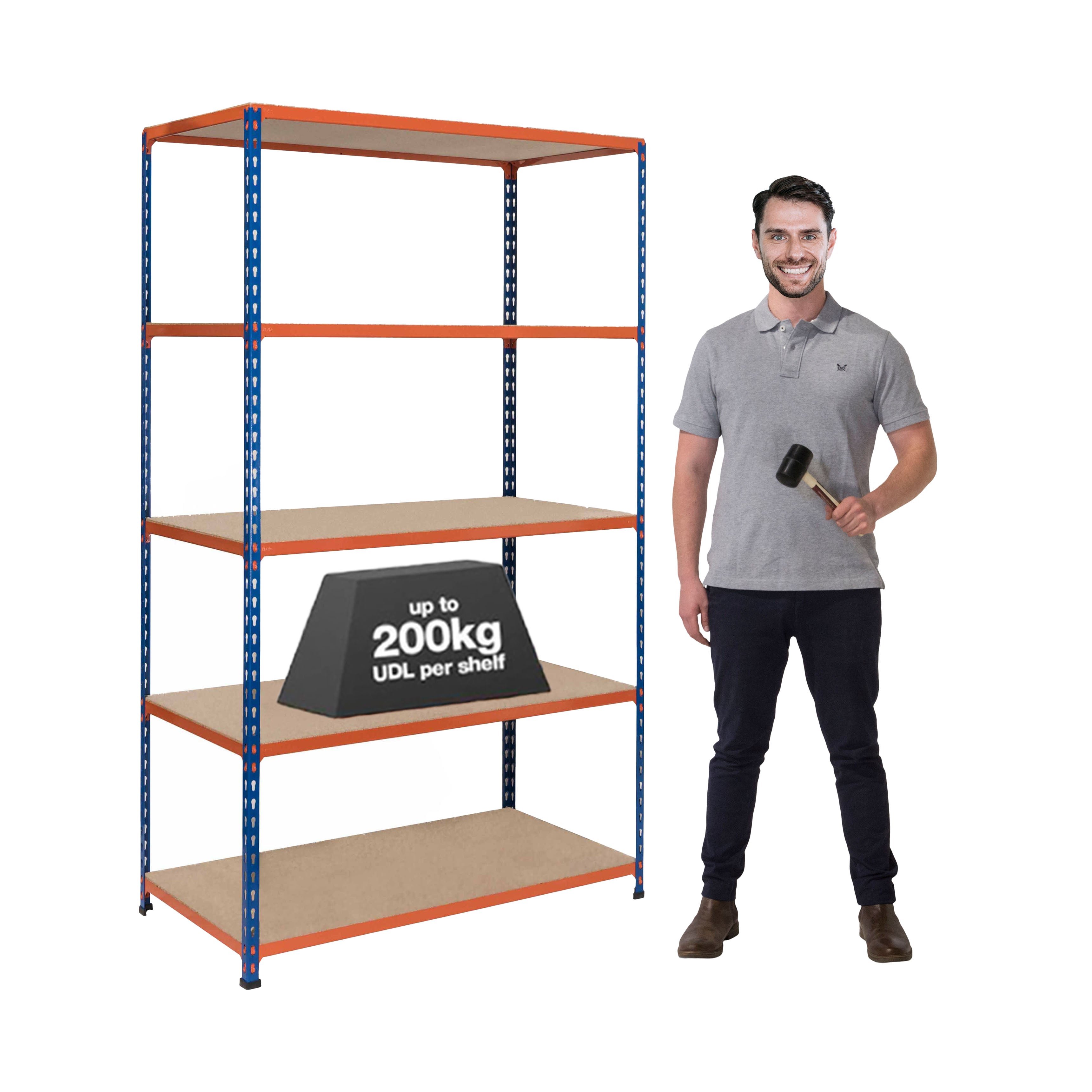 1x Storalex SX200 Industrial Shelving 1830mm High 200kg - Tufferman