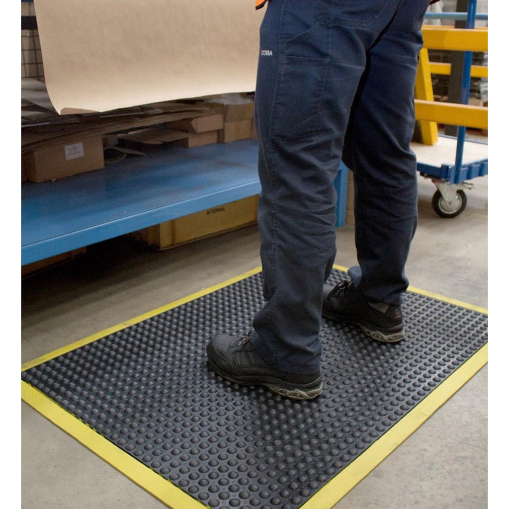 COBA Bubblemat Anti-Fatigue Mat - Black & Yellow - Tufferman