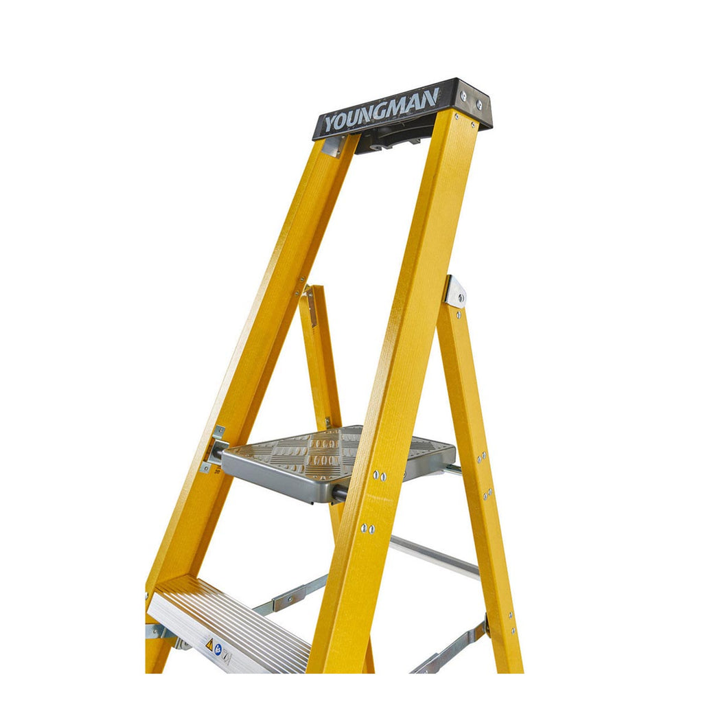 Werner Fibreglass Platform Step Ladders - (8 Sizes) - Tufferman