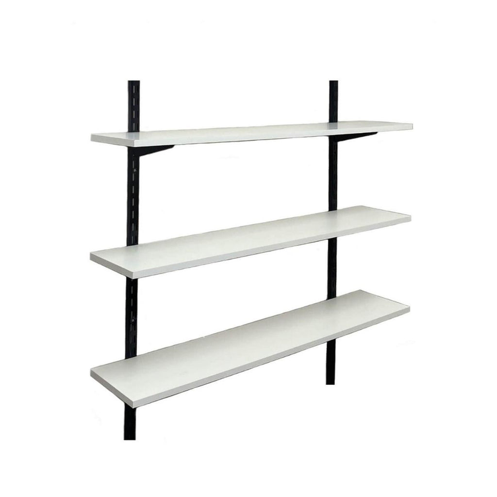 Twin Slot Shelving - Wall Mounted - 900mm Wide - Melamine - Black ...