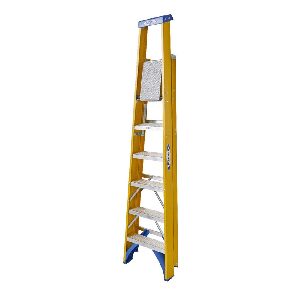 Werner Fibreglass Platform Step Ladders - (8 Sizes) - Tufferman
