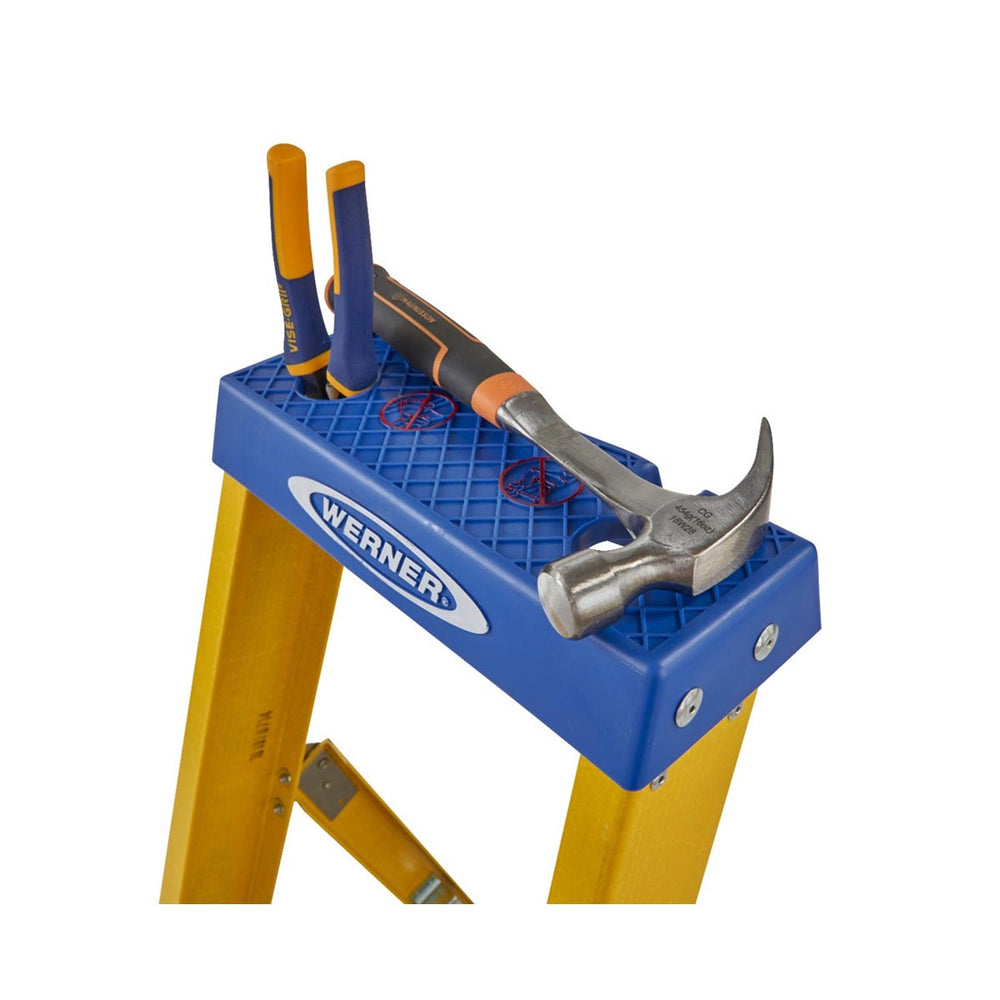 Werner Fibreglass Platform Step Ladders - (8 Sizes) - Tufferman
